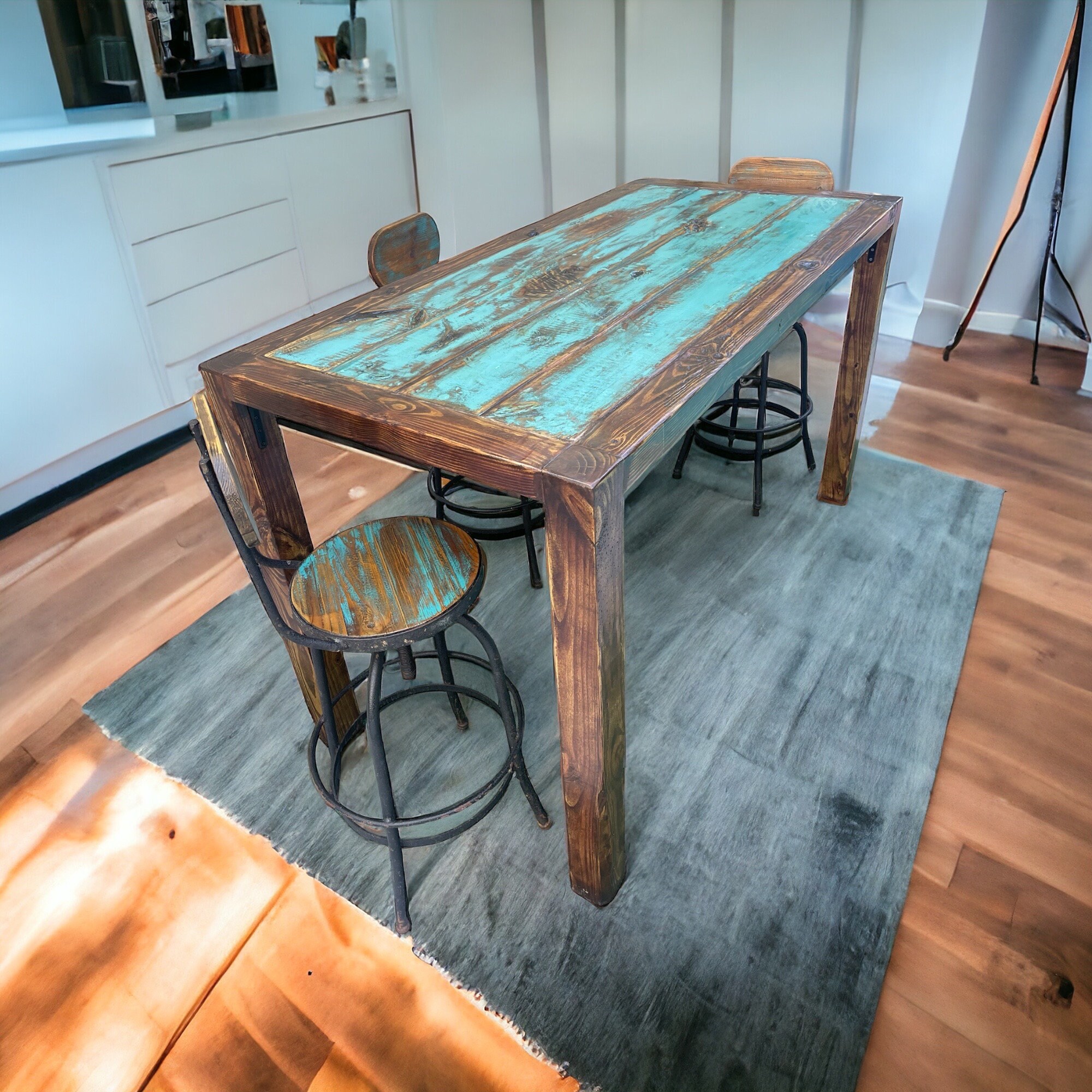 Indoor/outdoor High Top Rustic Solid Wood Tables - Etsy