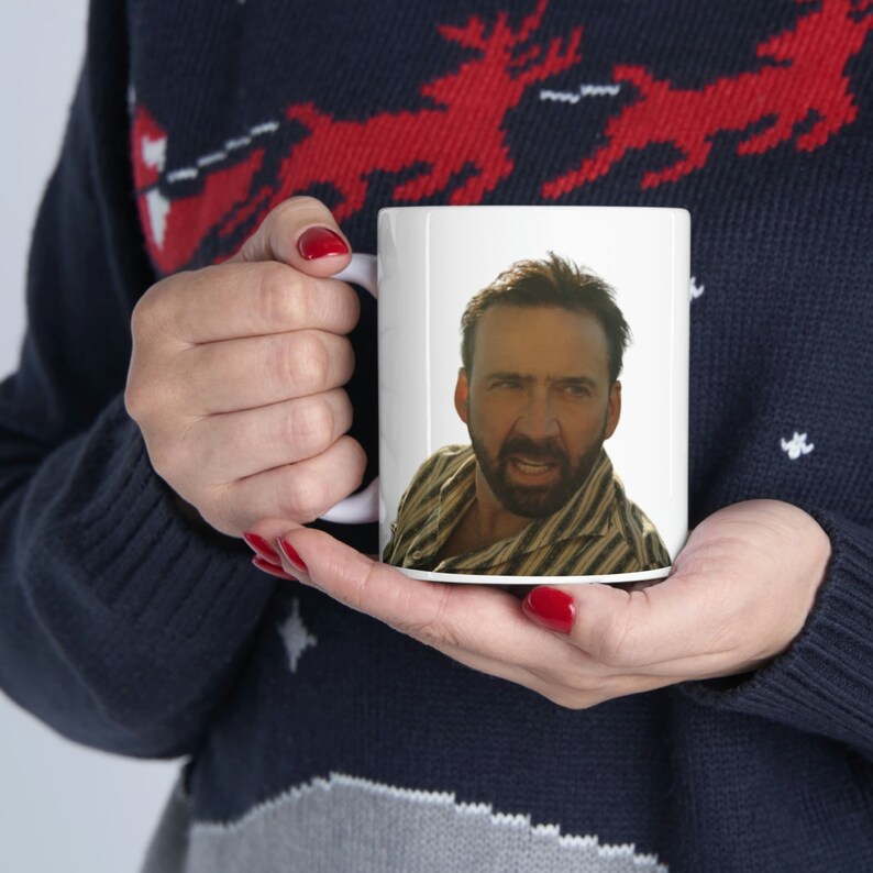 Nicolas Cage Pedro Pascal Ceramic Meme Mug 11oz the - Etsy