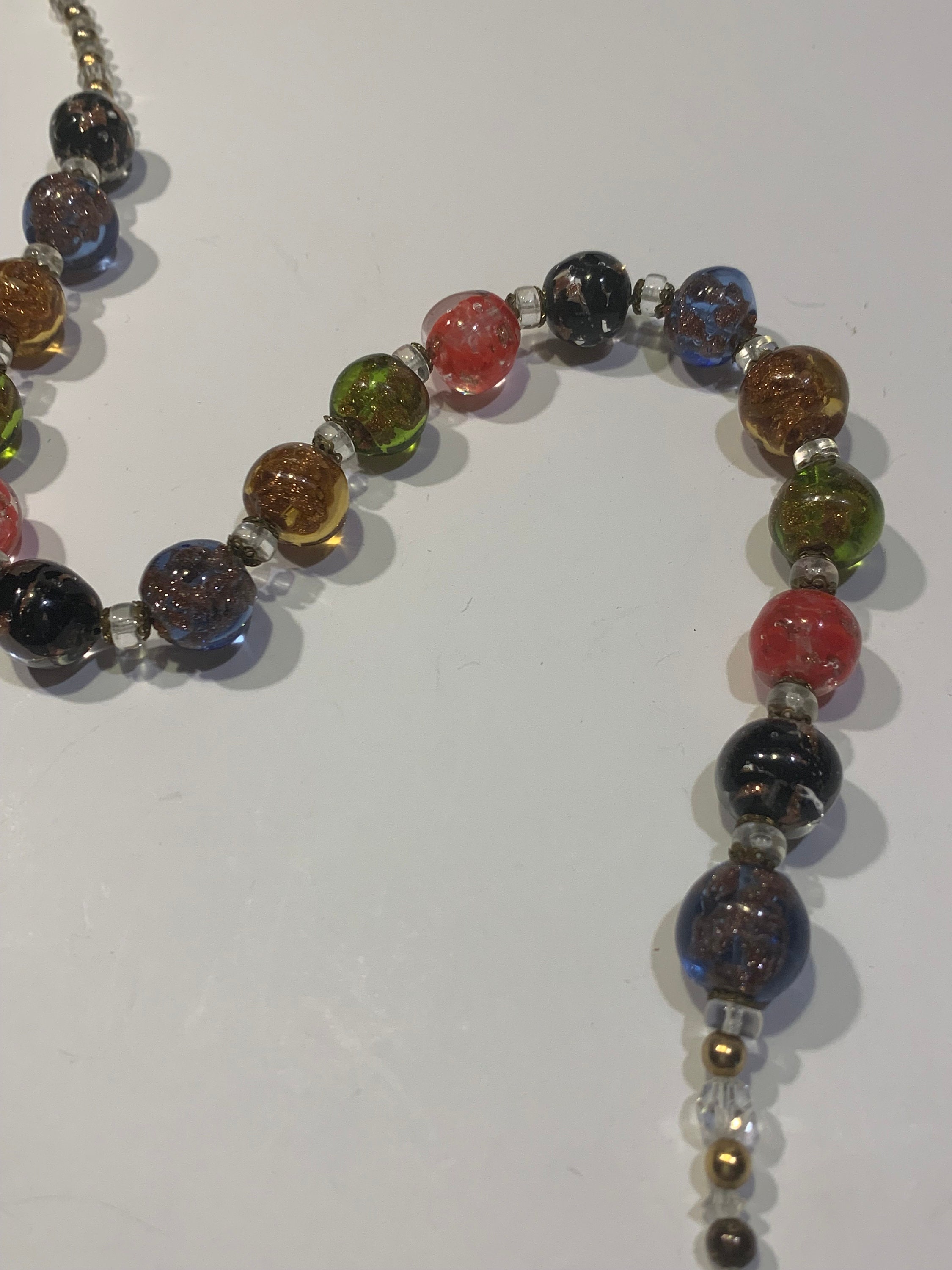 Italian Murano Venetian Sommerso Aventurine Multi Color Glass Bead ...