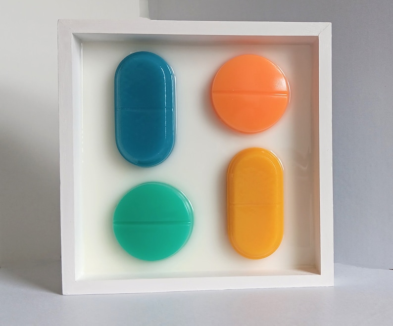 Pill Art, Large Chill Pills, Stylized, Pop Art Sculpture, Colorful Wall ...