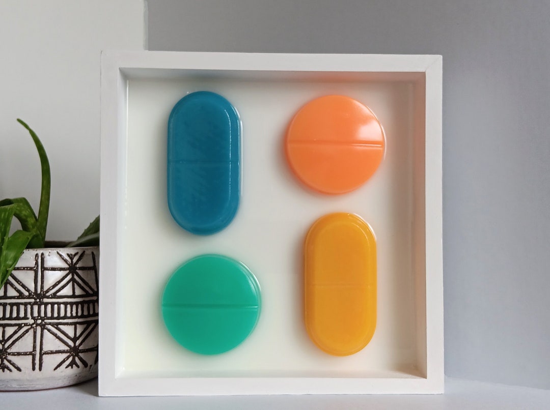 Pill Art, Large Chill Pills, Stylized, Pop Art Sculpture, Colorful Wall ...