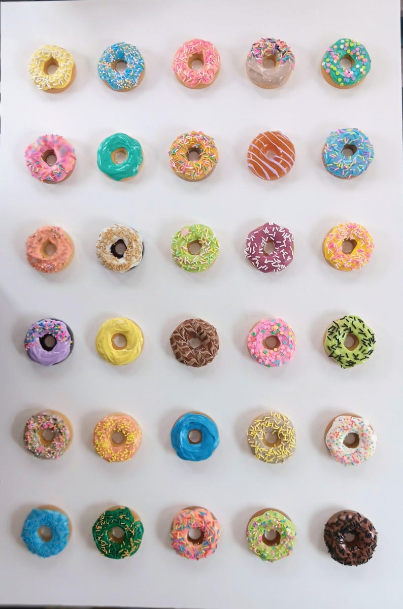Donut Pop Art Sculpture, Colorful, Donut Wall Art, Assorted 2.5 Dozen ...