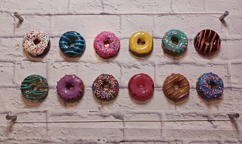 Donut Pop Art Sculpture Colorful Donut Wall Art Dozen - Etsy