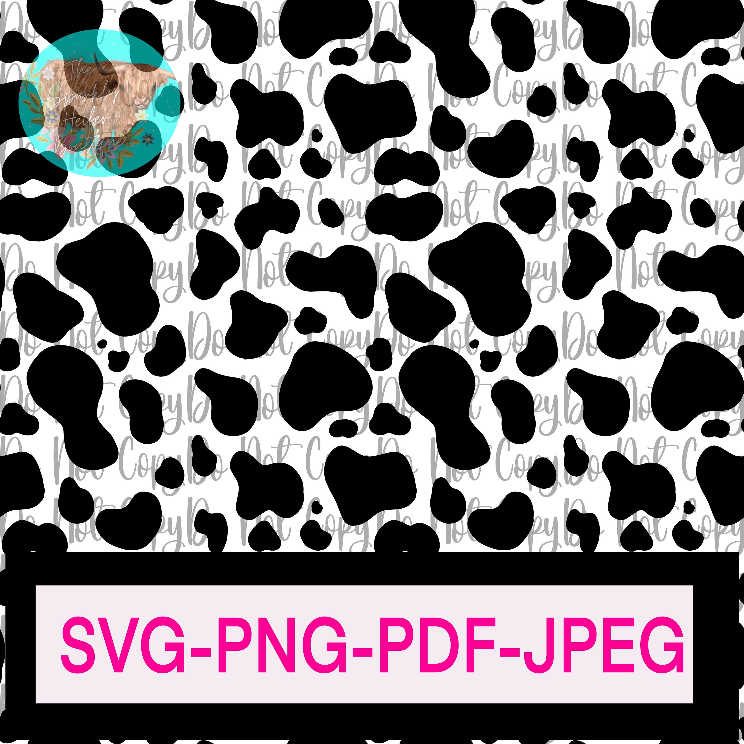 Cow Print Svg,cricut Svg,cowprint Seamless Pattern,cute Cow Print File ...