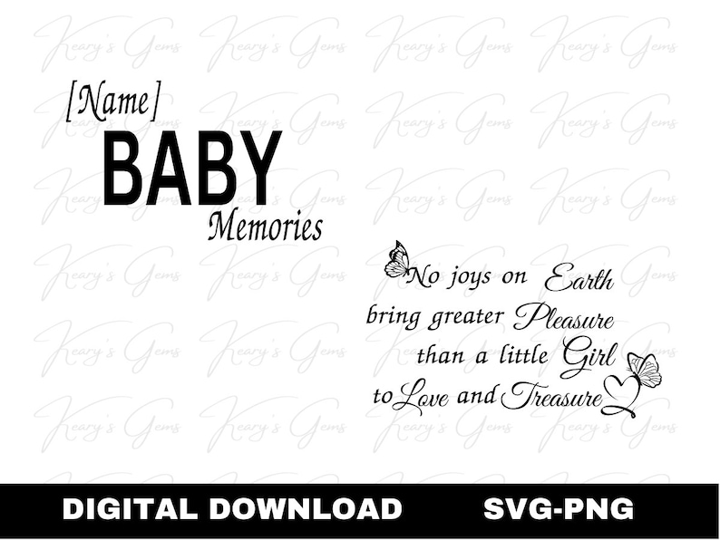 Baby Keepsake Box SVG, Baby Girl Memory Box, Baby Girl Poem SVG ...