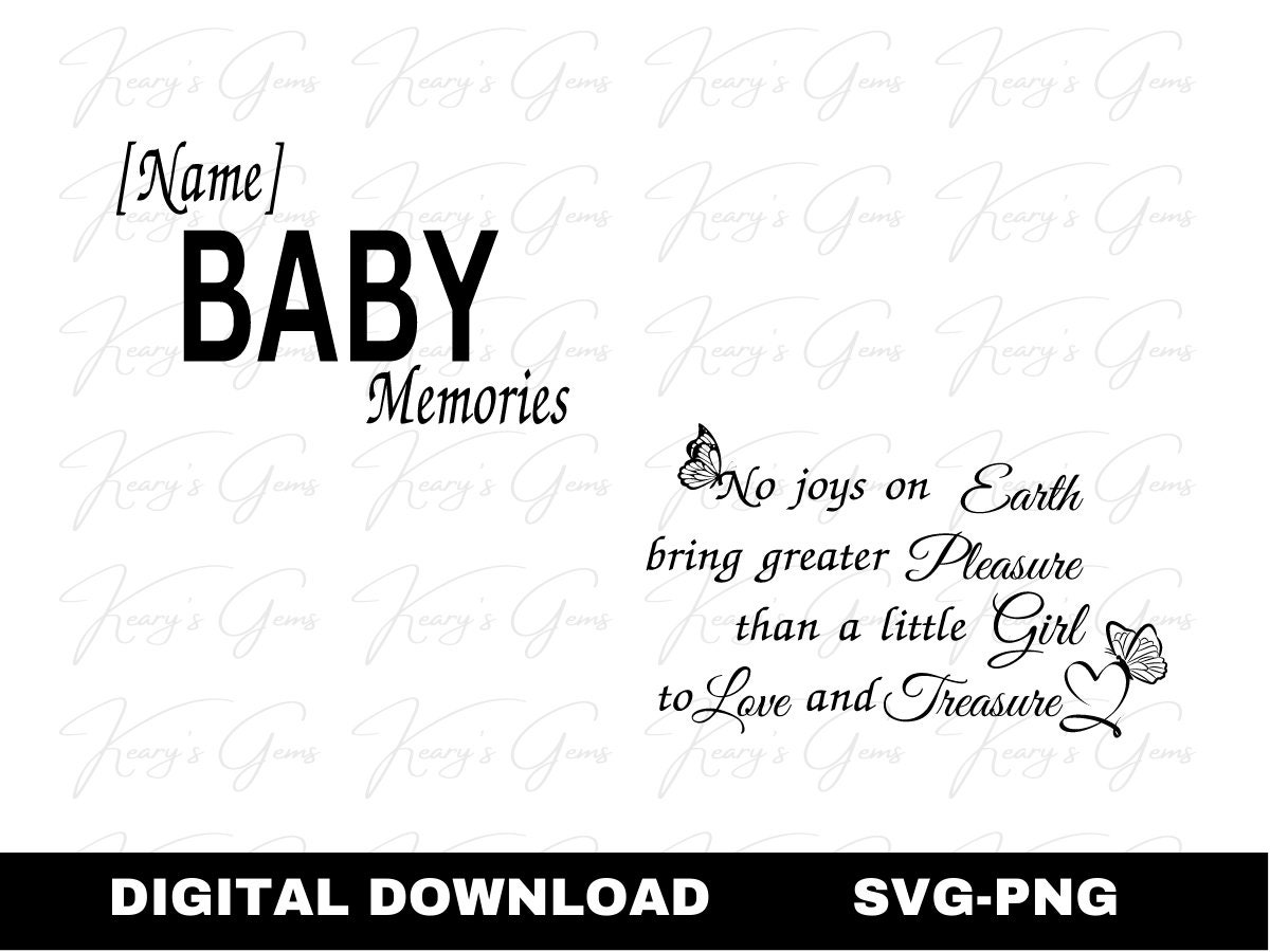 Baby Keepsake Box SVG, Baby Girl Memory Box, Baby Girl Poem SVG ...