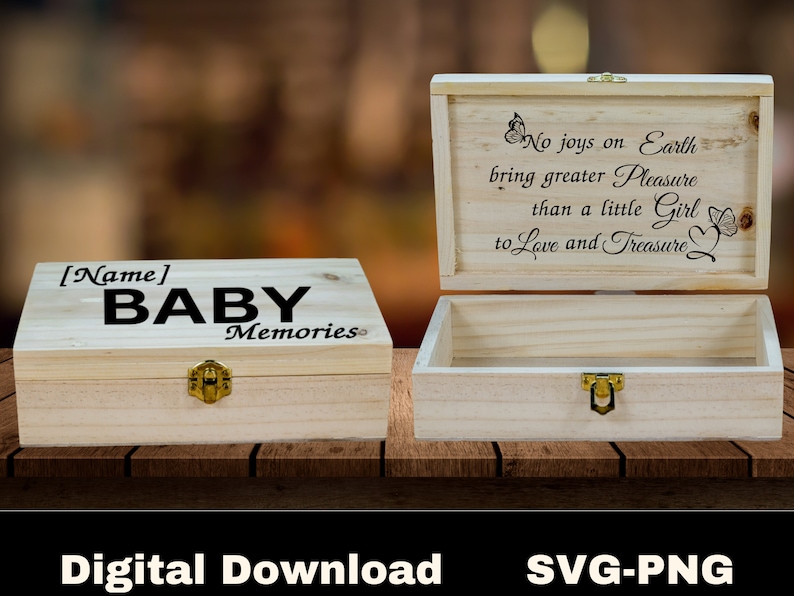 Baby Keepsake Box SVG, Baby Girl Memory Box, Baby Girl Poem SVG ...