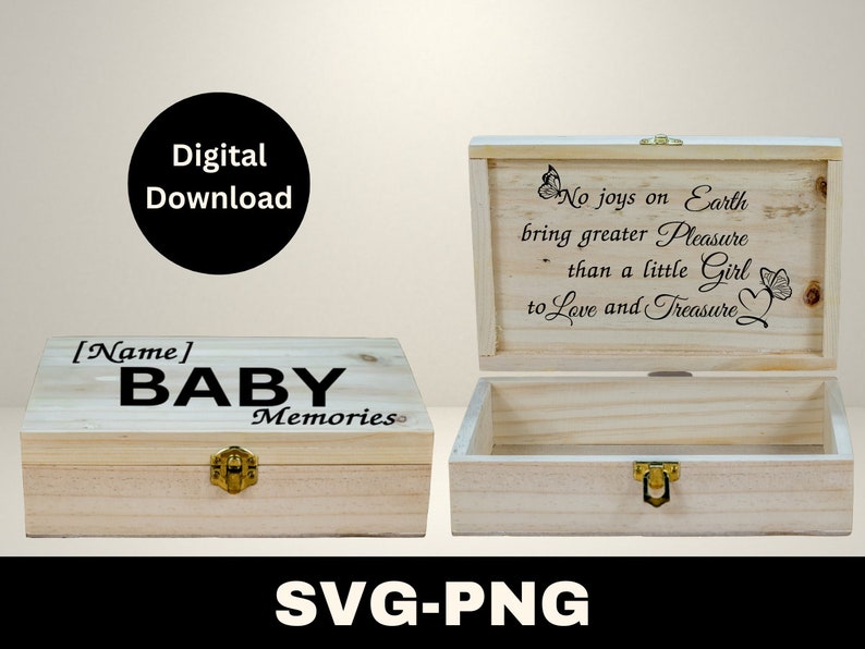 Baby Keepsake Box SVG Baby Girl Memory Box Baby Girl Poem - Etsy