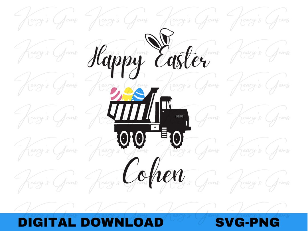 Easter Truck SVG, Easter Basket SVG, Boys Easter Bag SVG, Personalized ...