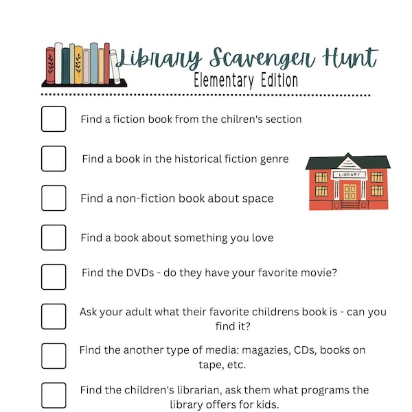 Scavenger Hunt Library - Etsy