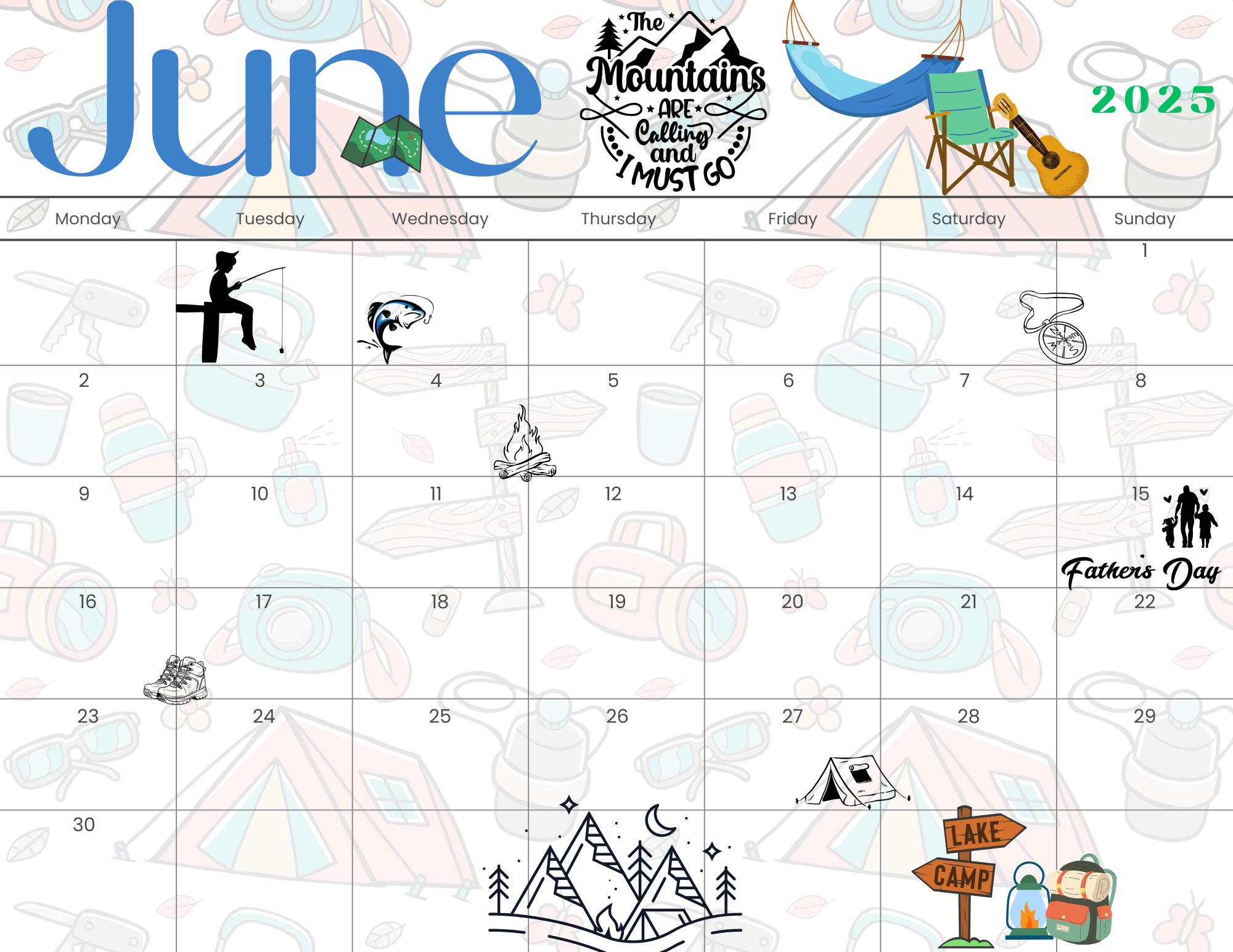 2025 - 12 Month Printable Calendar - Etsy