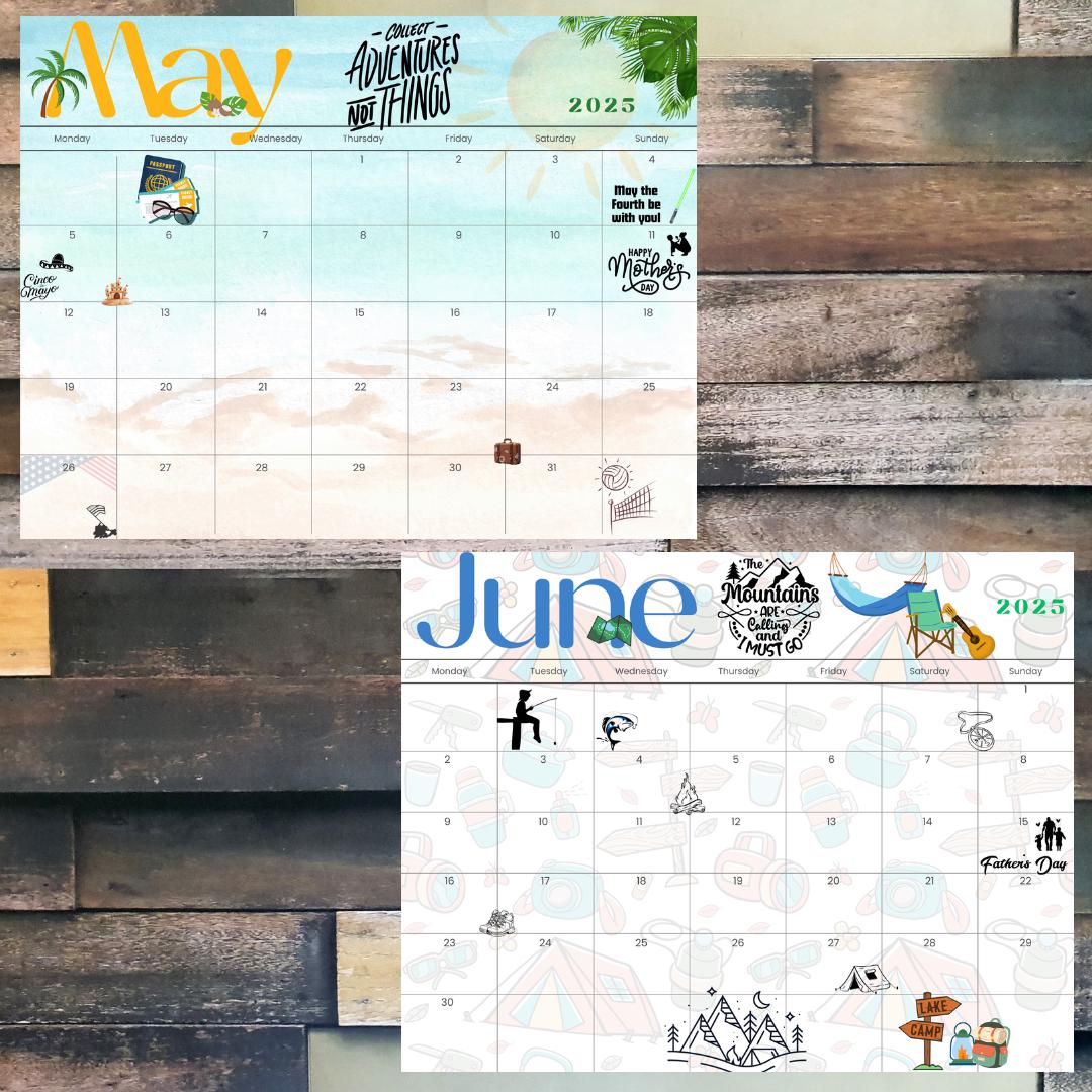 2025 - 12 Month Printable Calendar - Etsy