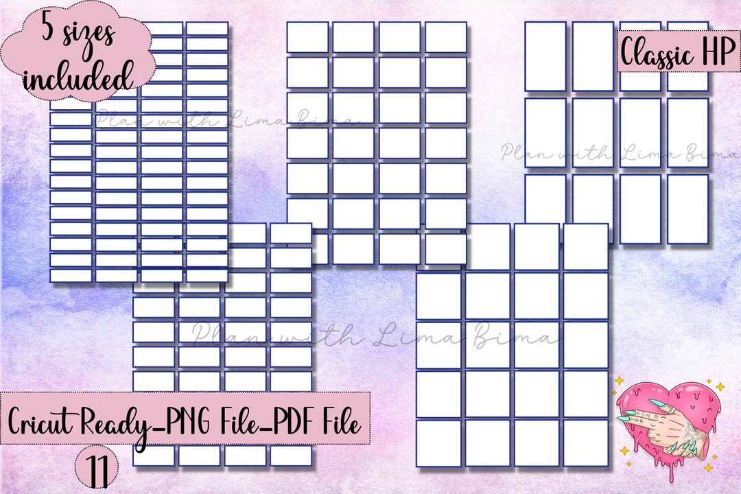 Colorful Planner Boxes-hp Classic Boxes-digital Download-cricut Ready ...