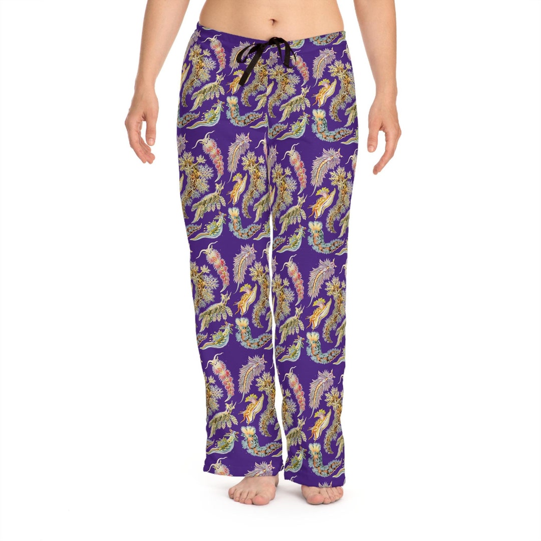 Nudibranch Pajama Pants, Ernst Haeckel Purple Patterned Lounge ...