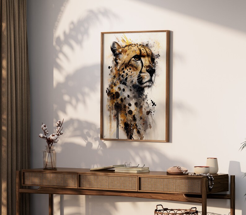 Printable Cheetah Portrait Home Wall Decor Wall Art Home Gift Art ...