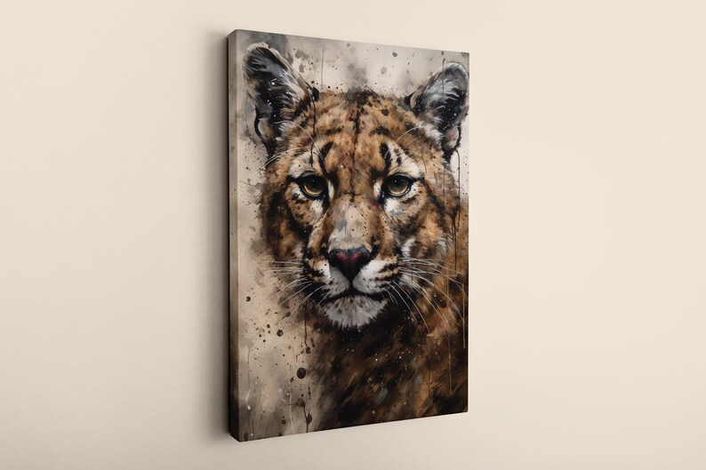 Printable Puma Portrait Painting Home Wall Decor Wall Art Painting ...