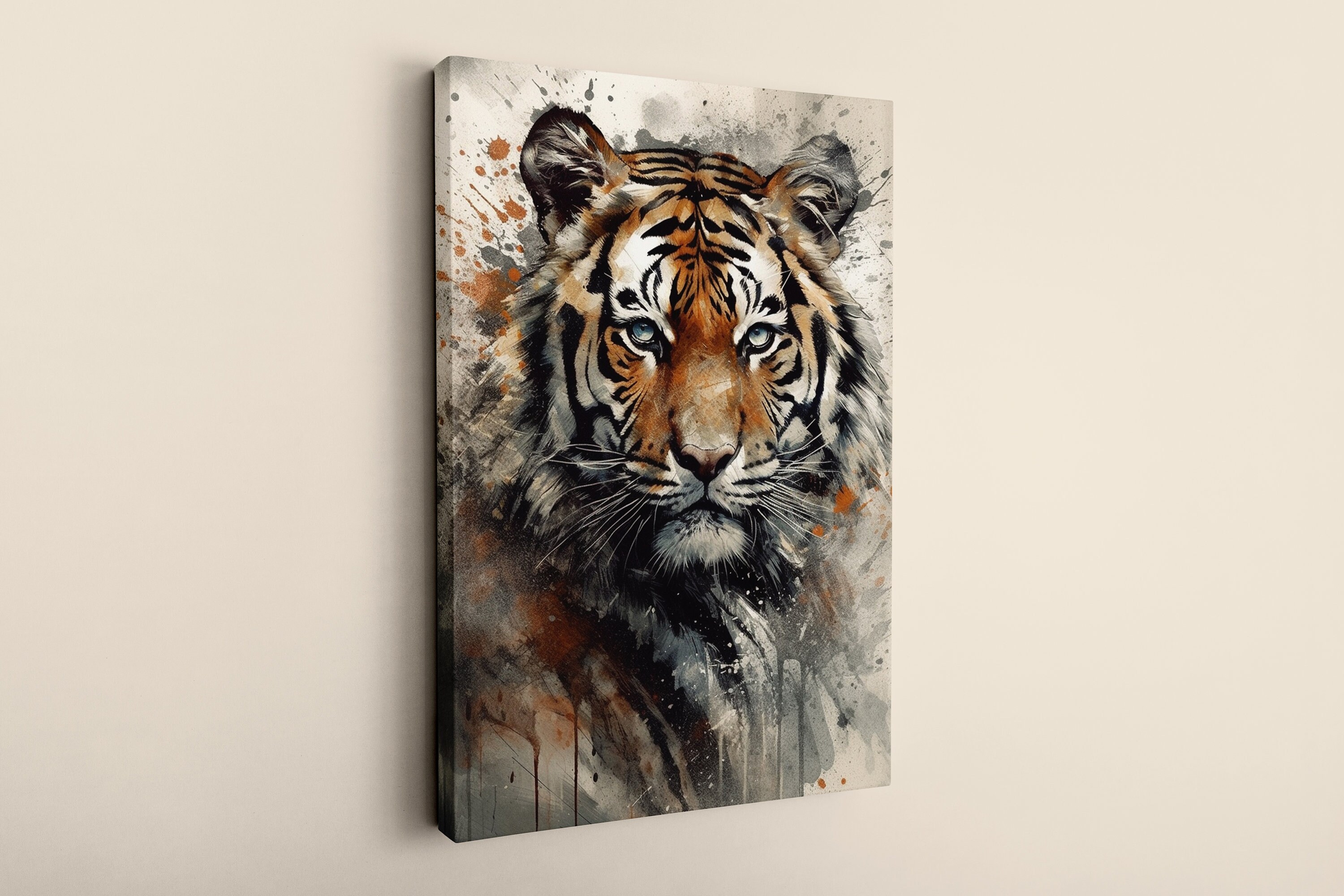 Printable Tiger Portrait Painting Home Wall Decor Wall Art Painting ...