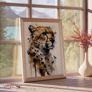 Printable Cheetah Portrait Home Wall Decor Wall Art Home Gift Art ...