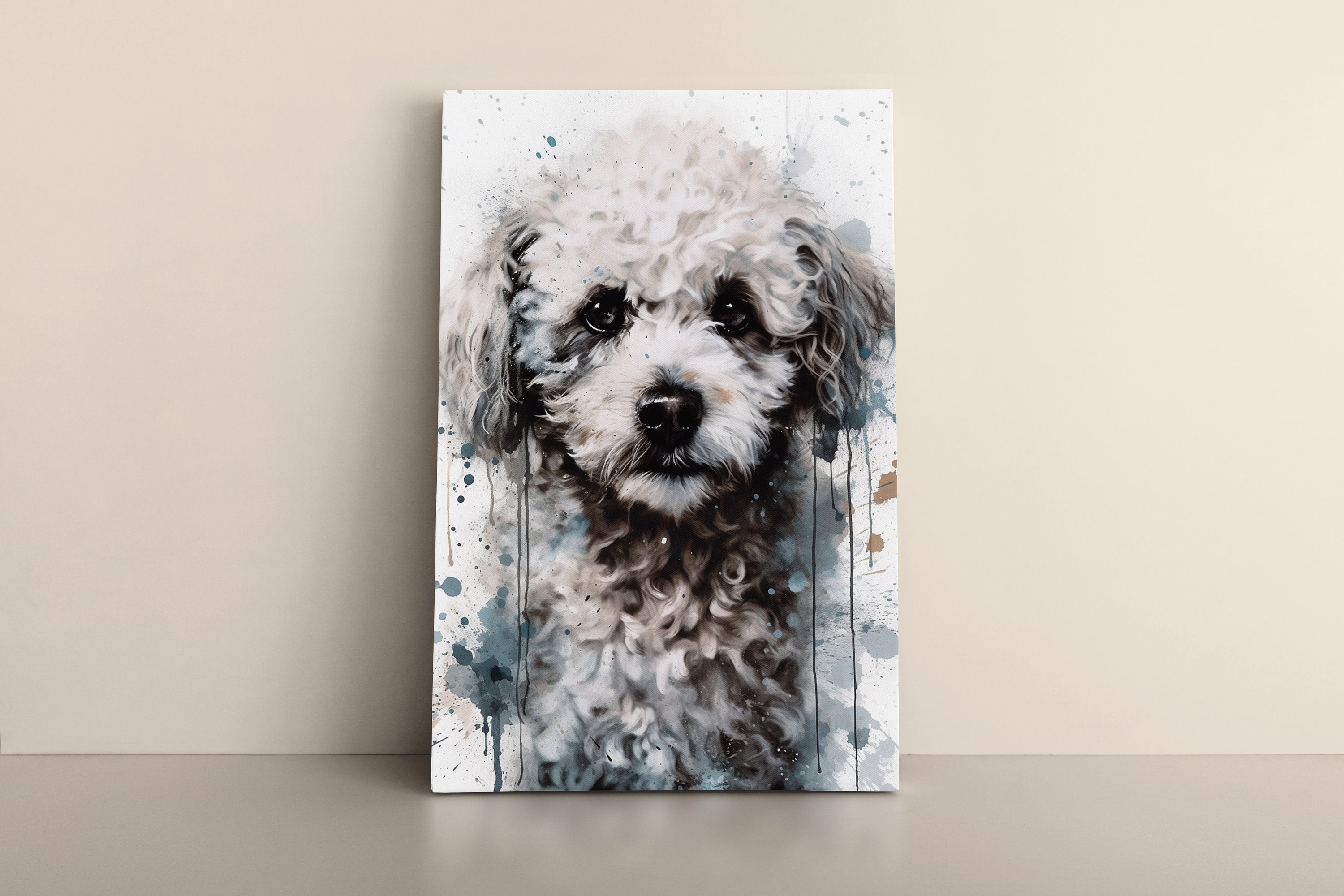 Printable Poodle Portrait Painting Home Wall Decor Wall Art Painting ...