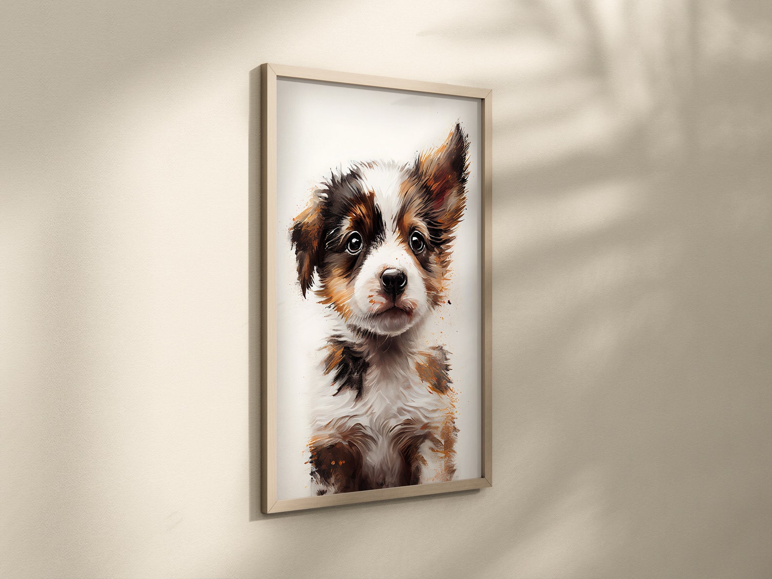 Printable Australian Shepherd Puppy Portrait Home Wall Decor Wall Art ...