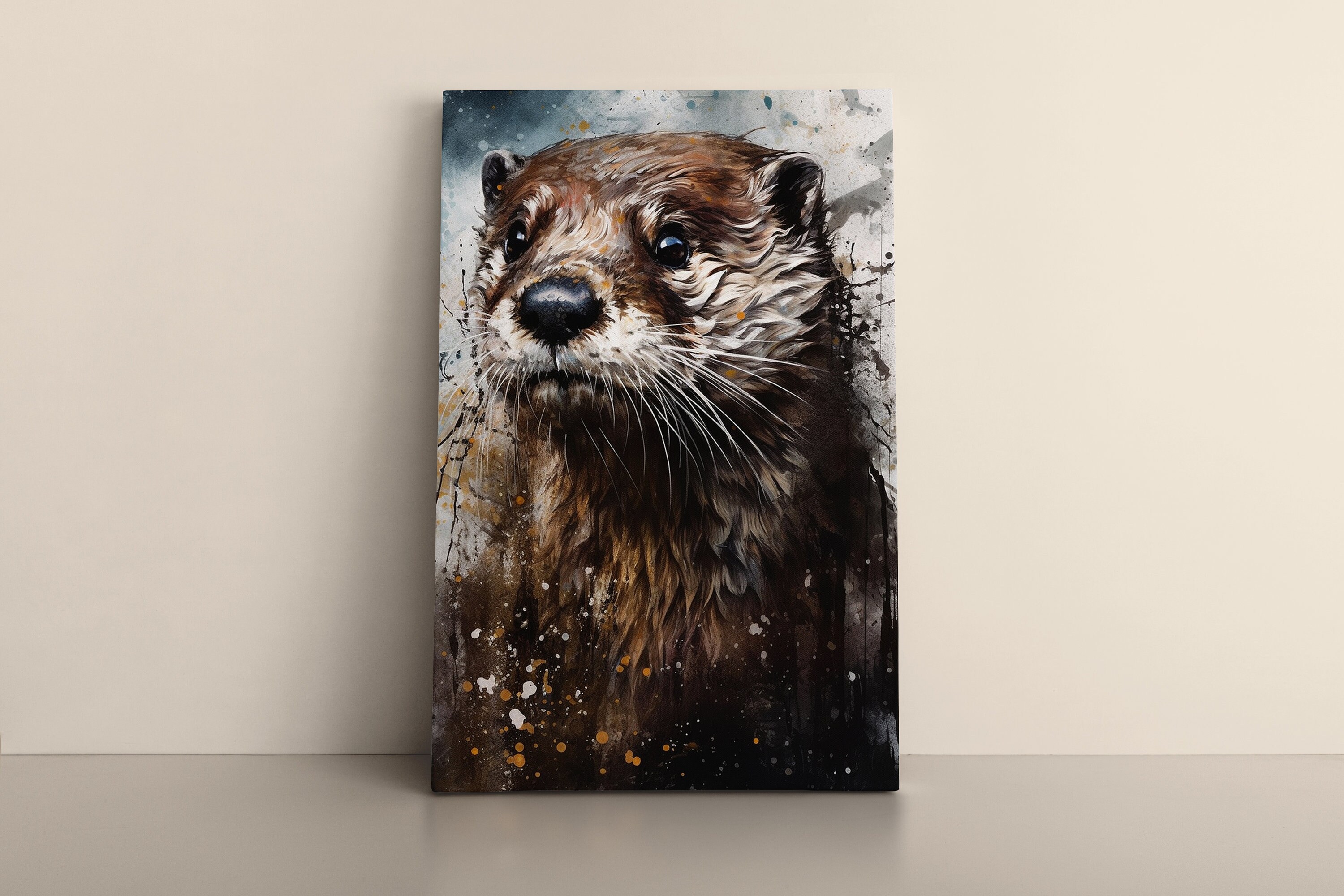 Printable Otter Portrait Painting Home Wall Decor Wall Art Painting ...