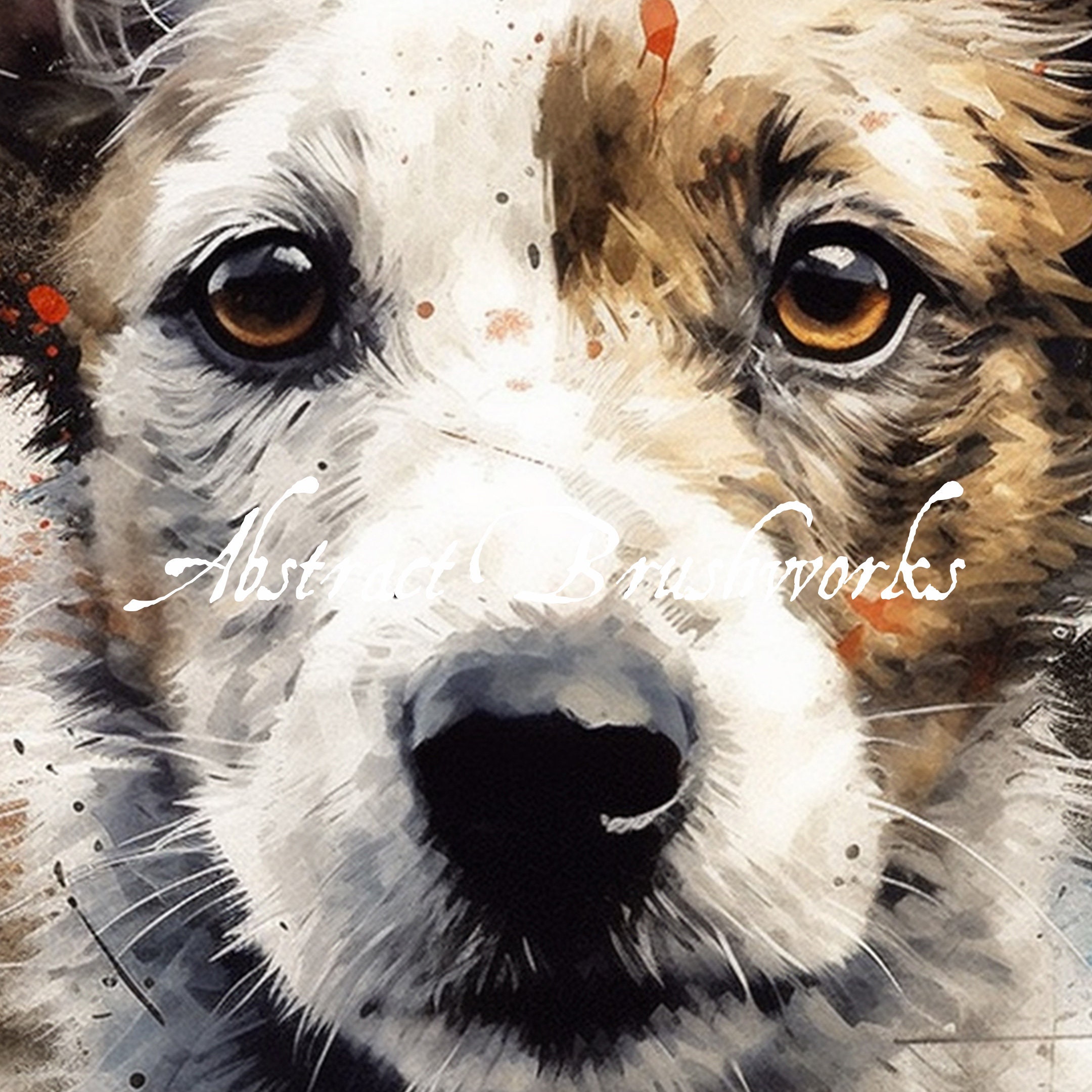 Printable Parson Russell Puppy Portrait Painting Home Wall Decor Wall ...