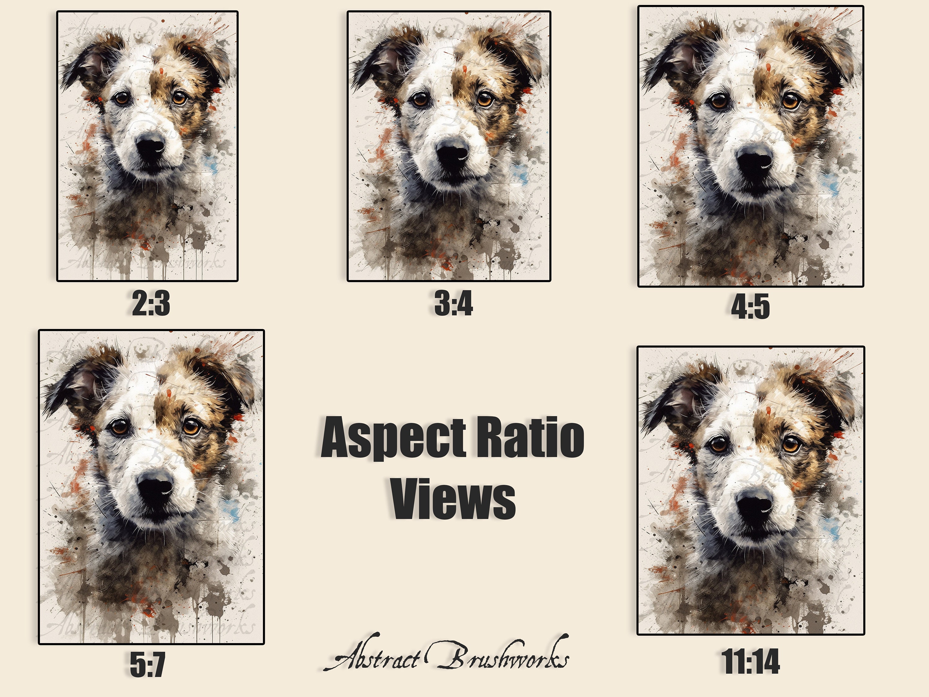 Printable Parson Russell Puppy Portrait Painting Home Wall Decor Wall ...