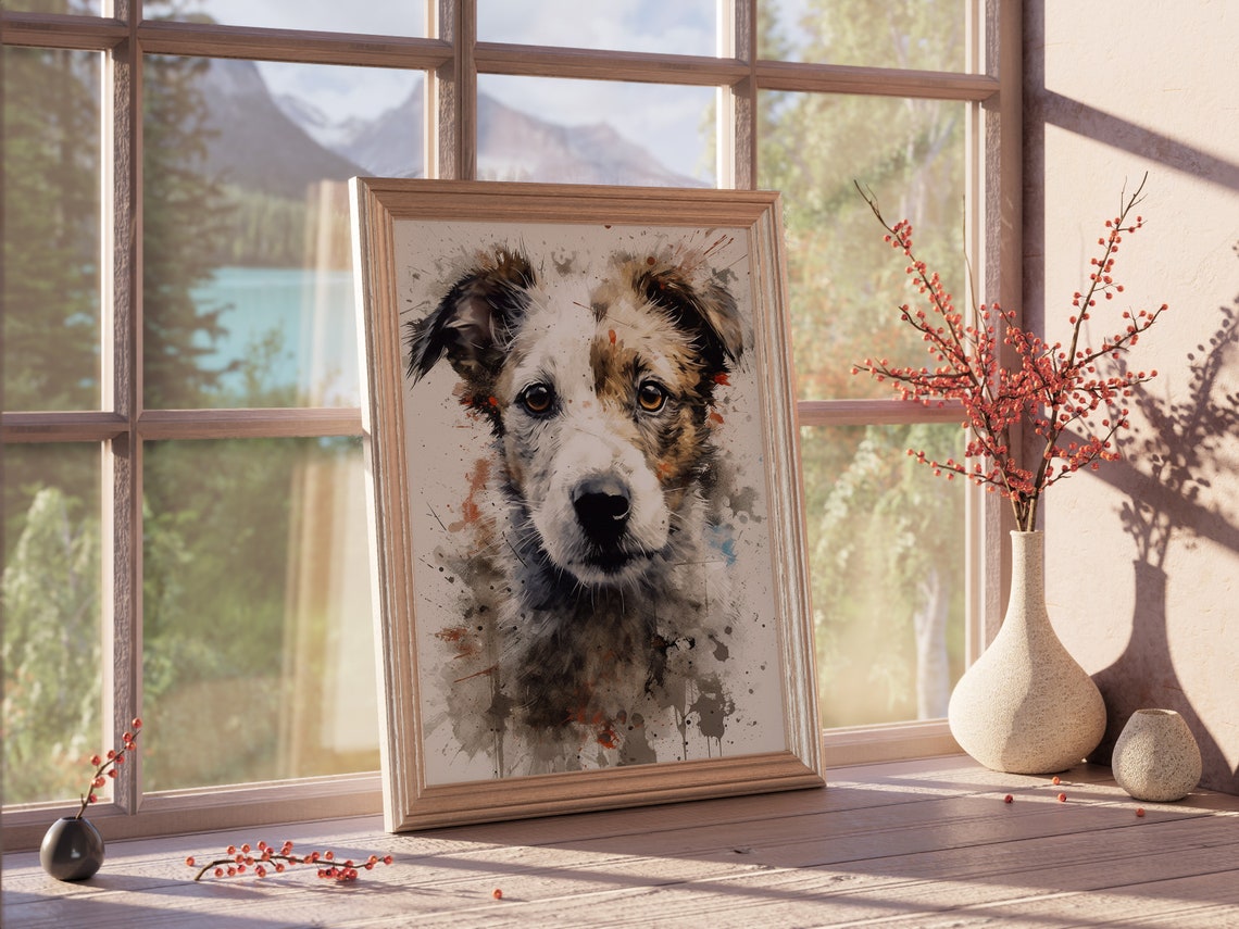 Printable Parson Russell Puppy Portrait Painting Home Wall Decor Wall ...