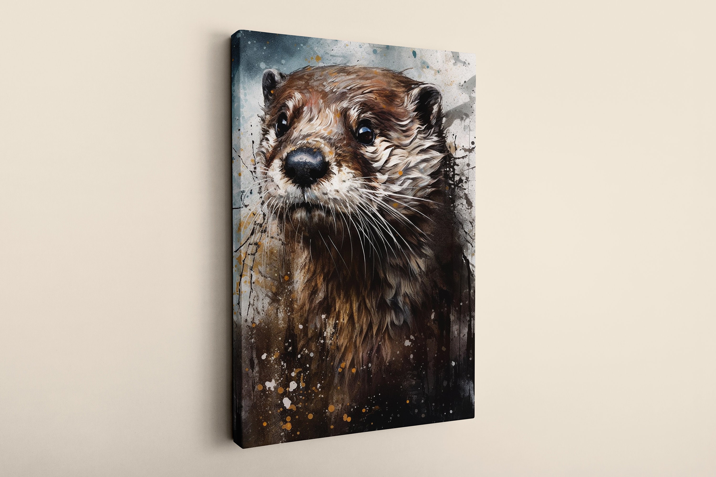 Printable Otter Portrait Painting Home Wall Decor Wall Art Painting ...
