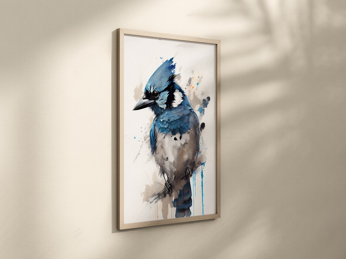 Printable Blue Jay Portrait Home Wall Decor Wall Art Home Gift Art ...