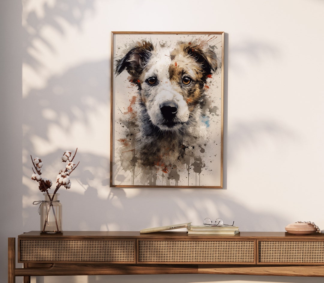 Printable Parson Russell Puppy Portrait Painting Home Wall Decor Wall ...