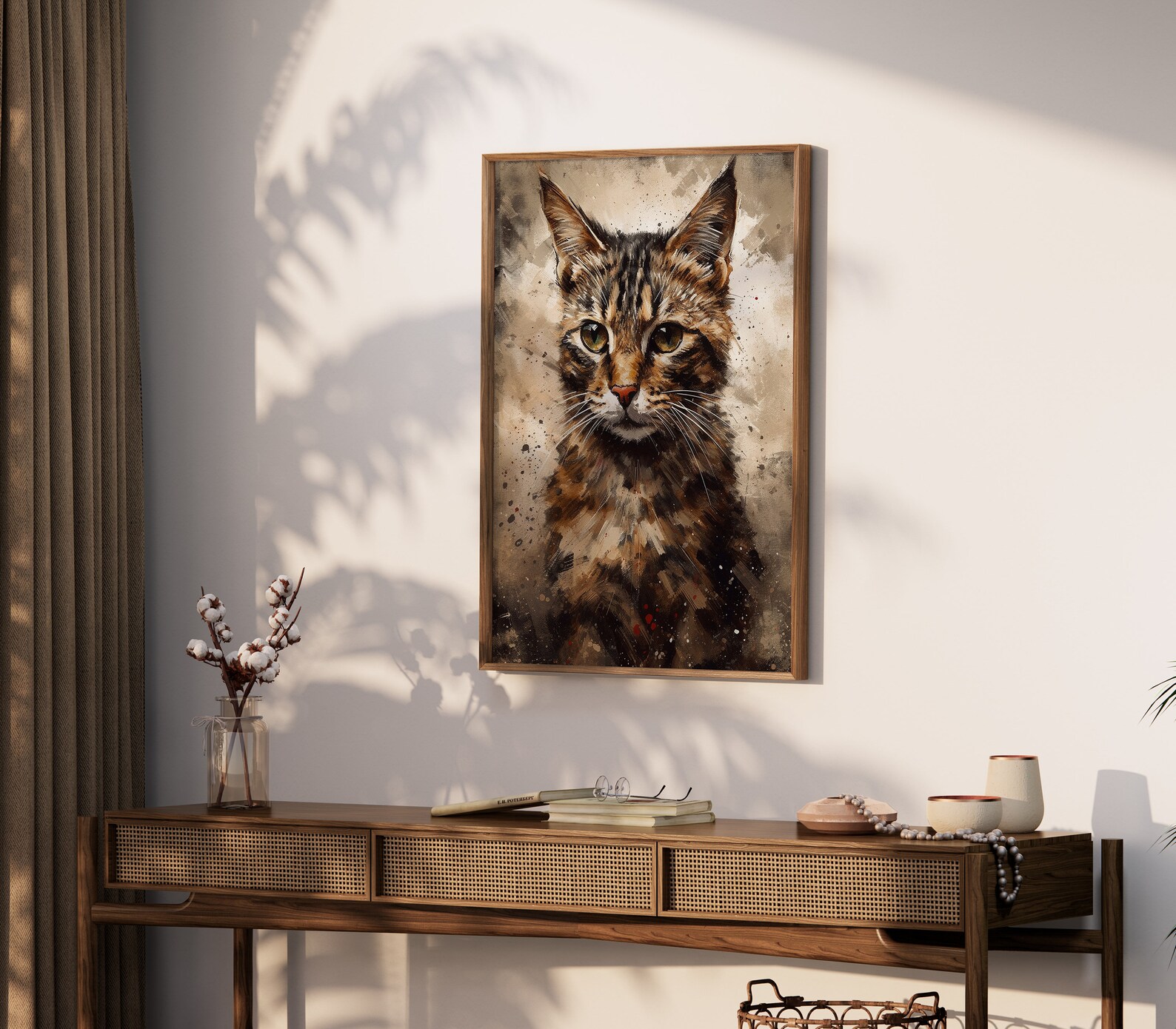 Printable Tabi Kitten Portrait Painting Home Wall Decor Wall Art ...