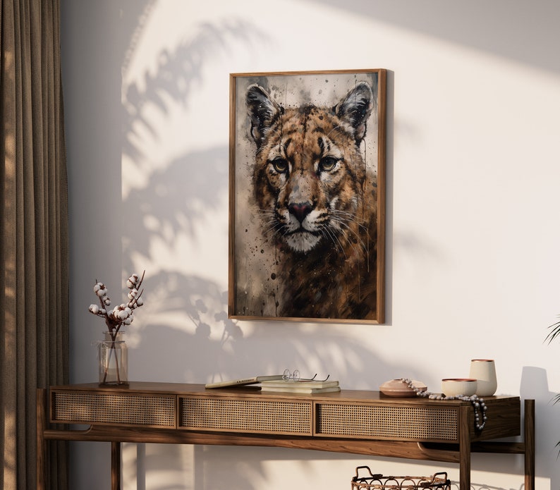 Printable Puma Portrait Painting Home Wall Decor Wall Art Painting ...