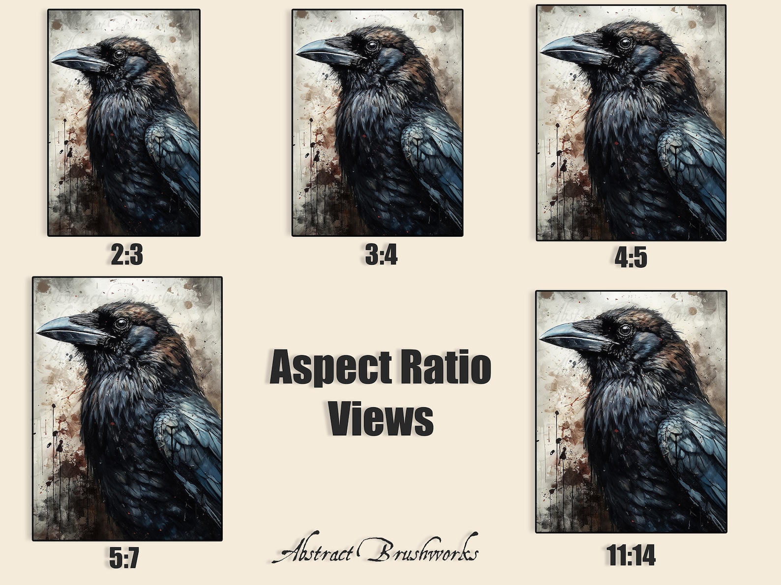 Printable Black Raven Bird Painting Home Wall Decor Wall - Etsy