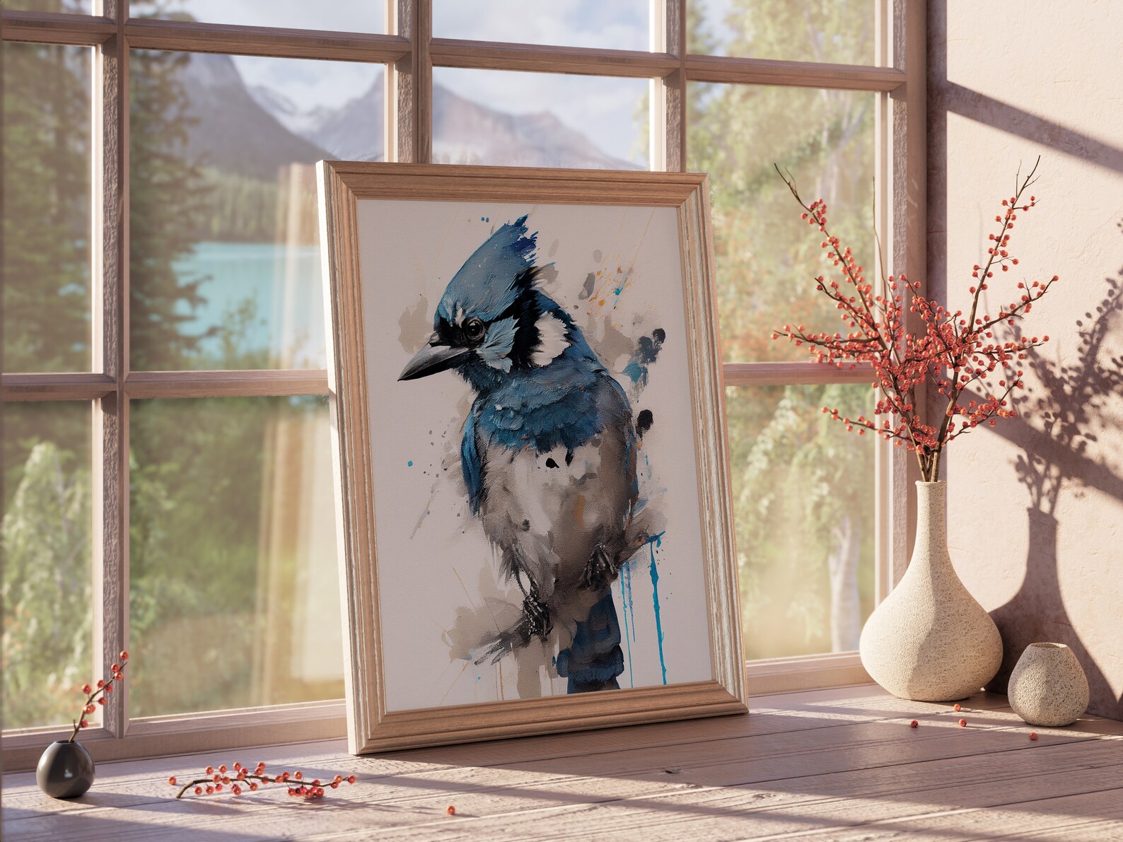Printable Blue Jay Portrait Home Wall Decor Wall Art Home Gift Art ...