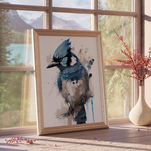 Printable Blue Jay Portrait Home Wall Decor Wall Art Home Gift Art ...