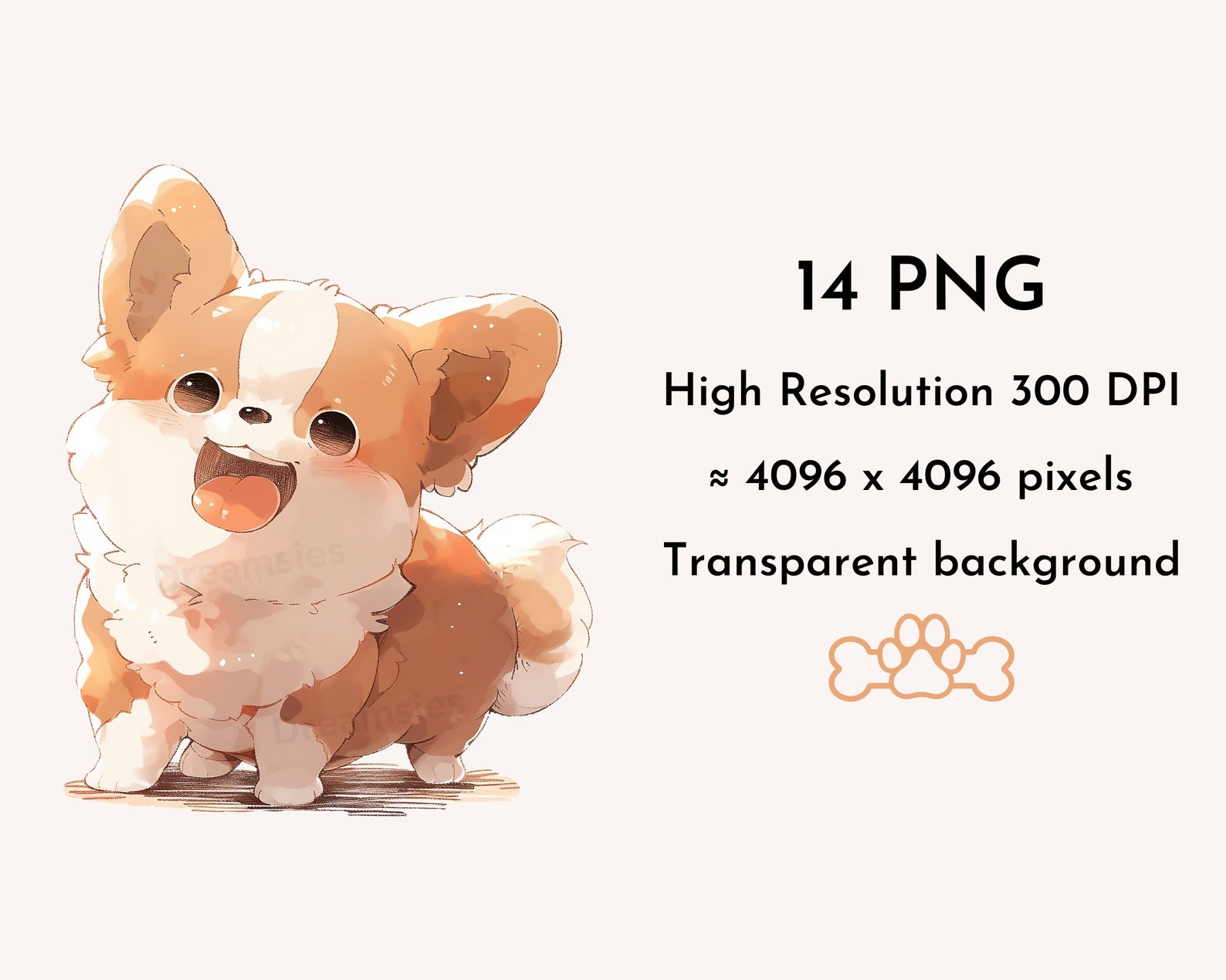 Kawaii Cute Puppy Dog Clipart | Adorable Puppy PNG Clipart | Commercial ...
