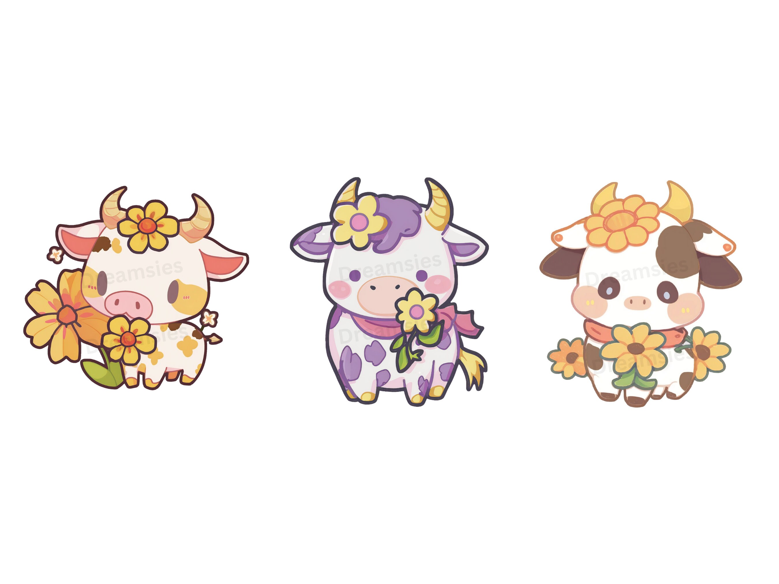 Cute Cow Clipart Png Clipart Commercial Use Kawaii Cow Clipart Instant