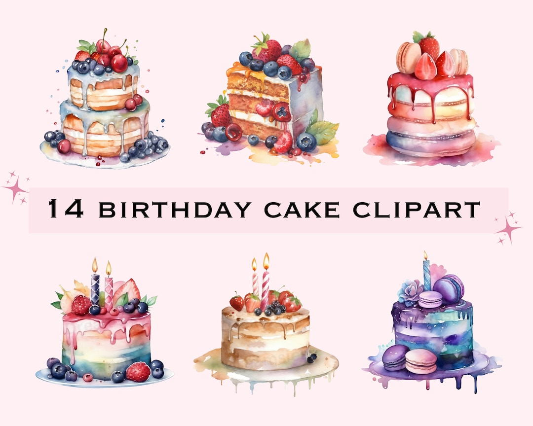 Colorful Birthday Cake Clipart | PNG Clipart | Commercial Use ...