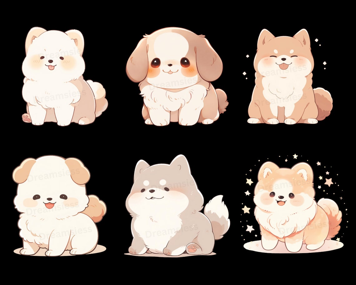 Kawaii Cute Puppy Dog Clipart Adorable Puppy PNG Clipart Commercial Use ...