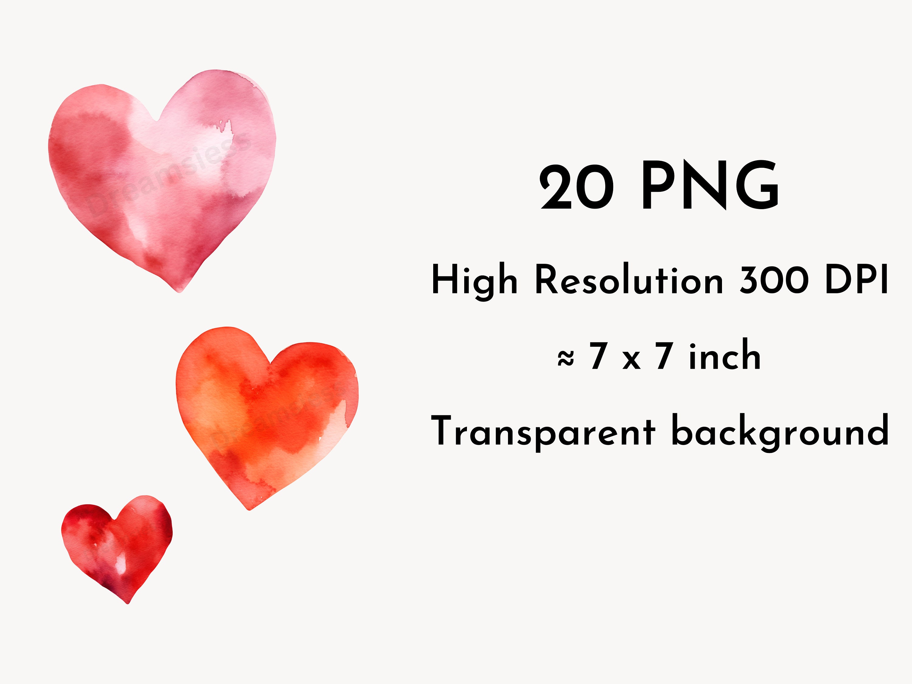 Watercolor Hearts Clipart | Watercolor Love Clipart | Valentine's Day ...