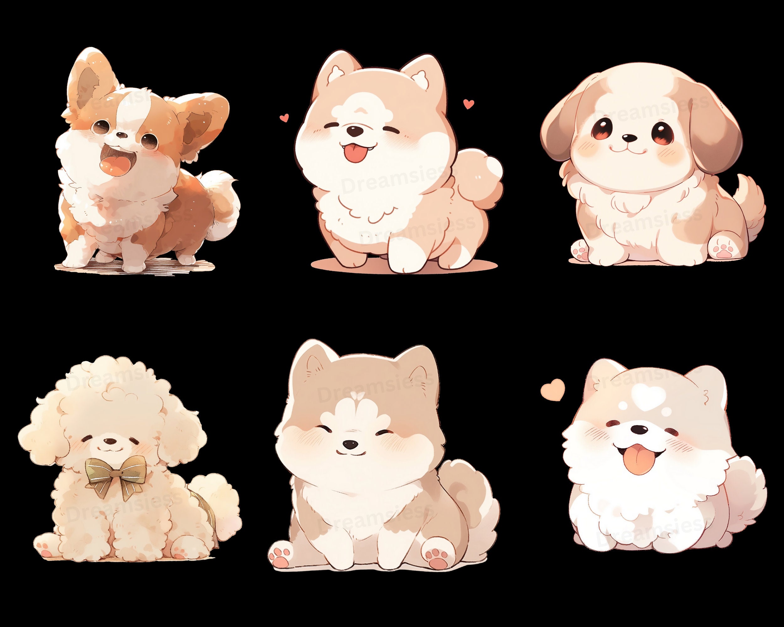 Kawaii Cute Puppy Dog Clipart | Adorable Puppy PNG Clipart | Commercial Use | Printable Art ...