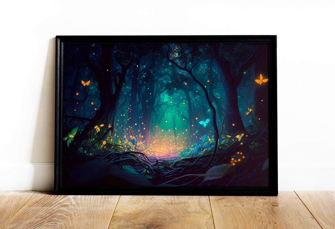 Firefly Wall Art, Firefly in Woods, Digital Download, Wall Decor, Wall ...