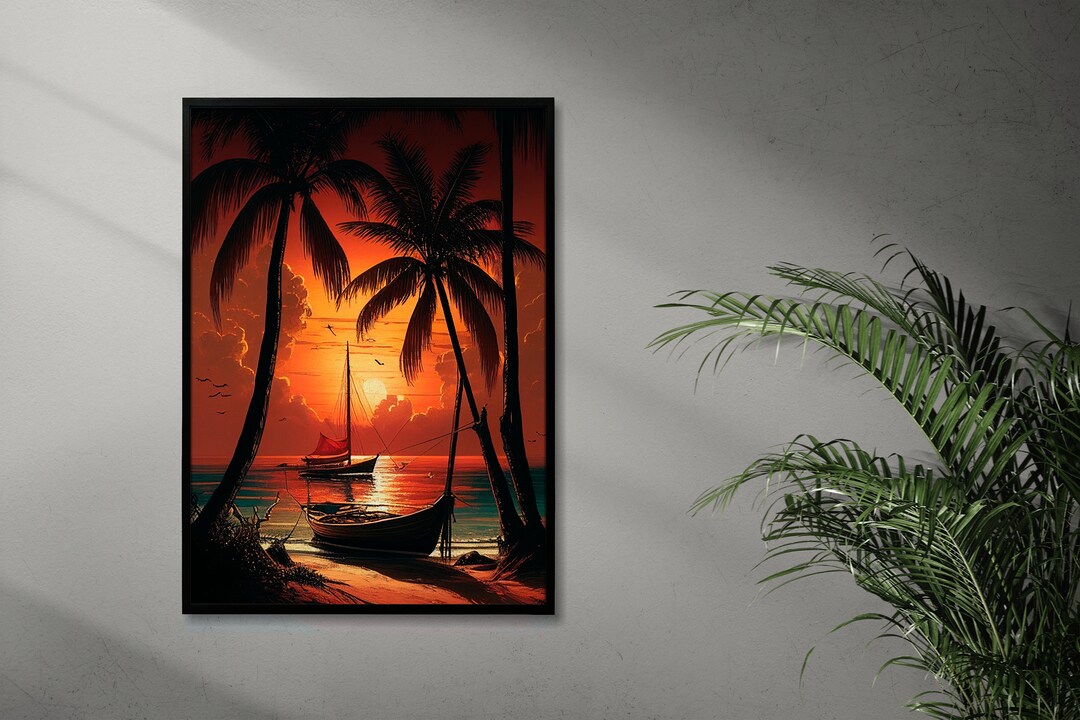Ocean Poster, Ocean Wall Art, Downloadable Art, Beatiful Sunset ...