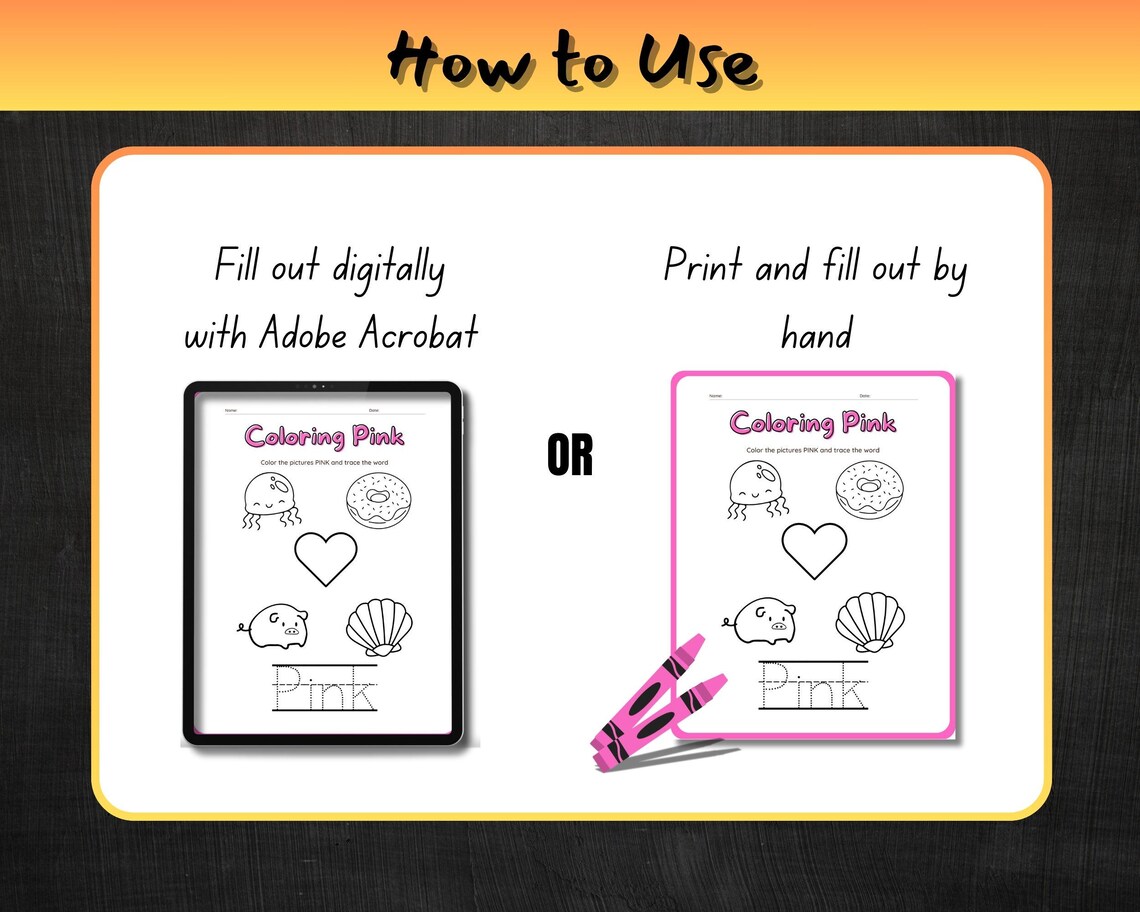 Color Learning Worksheet Kids Activity, Homeschool Printable, School ...