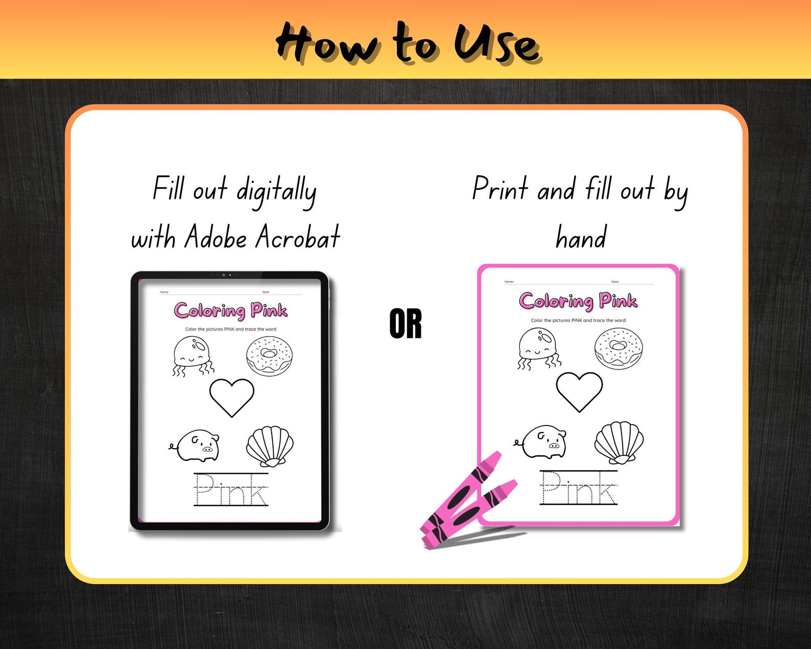 Color Learning Worksheet Kids Activity, Homeschool Printable, School ...