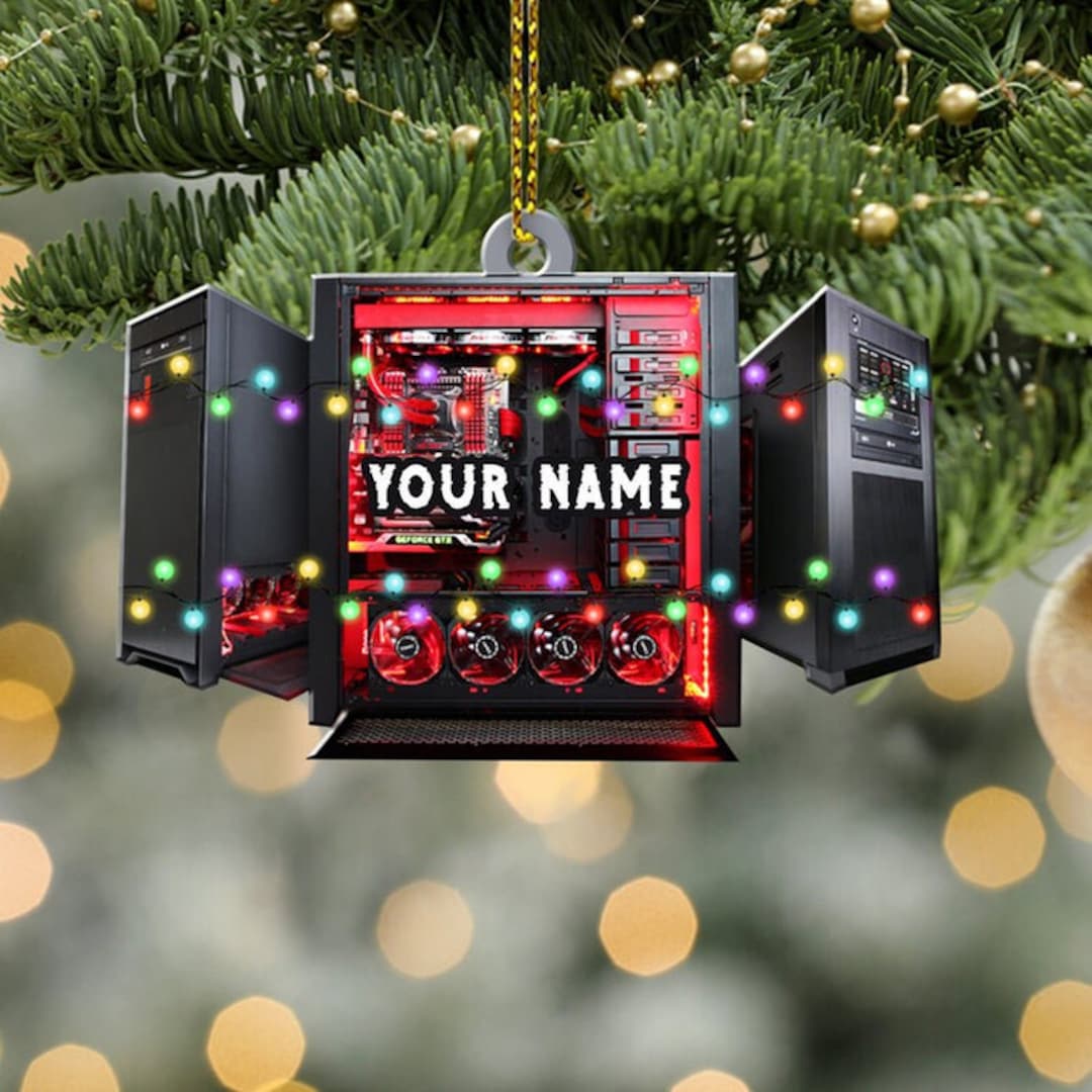 Custom Gaming Computer Christmas Light Shape Flat Ornament - Etsy