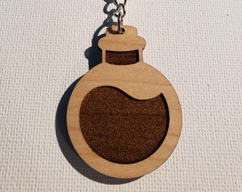 Potion Bottle Double Sided Cross Stitched Keychain - Etsy