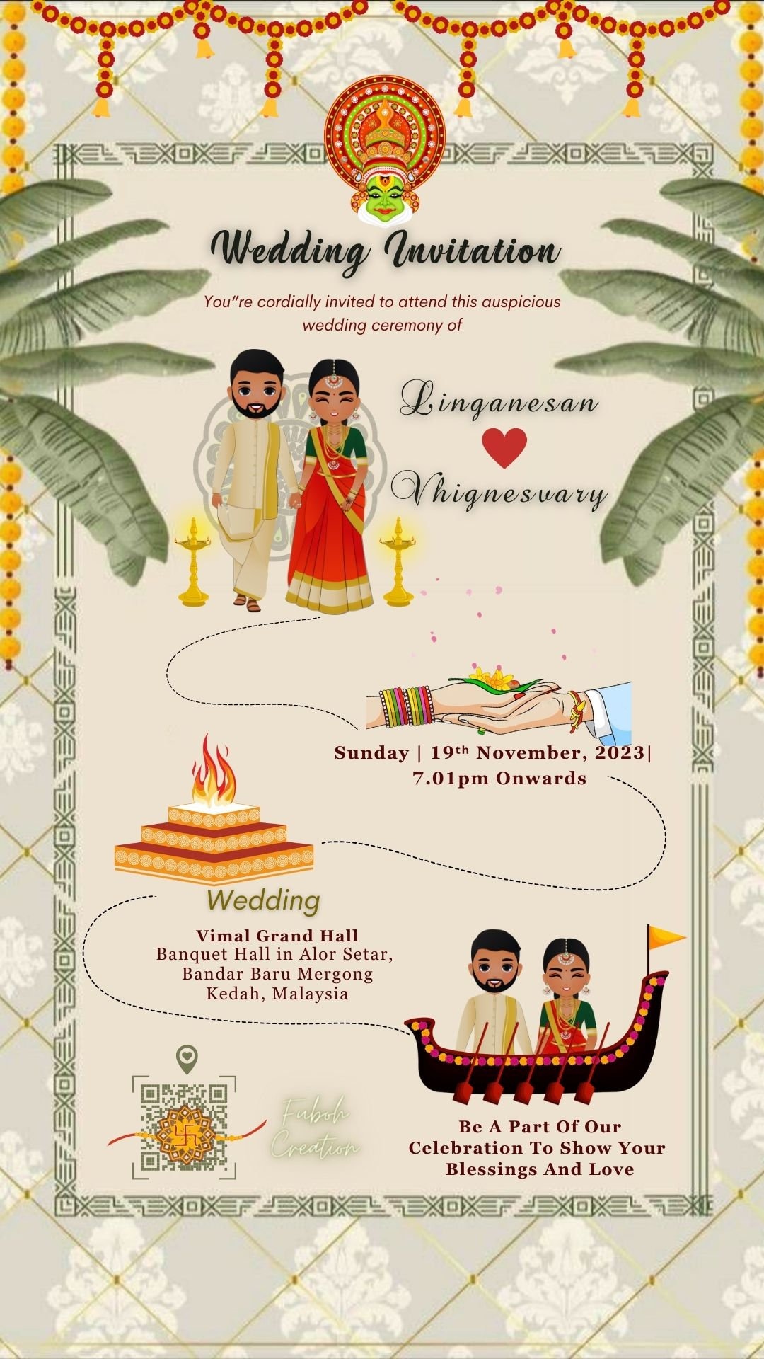 Traditional Malayalam Digital Wedding Invitation Video With Template - Etsy