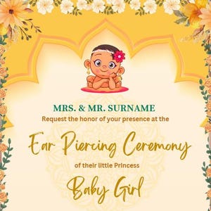 Ear Piercing Ceremony Invitation - Etsy